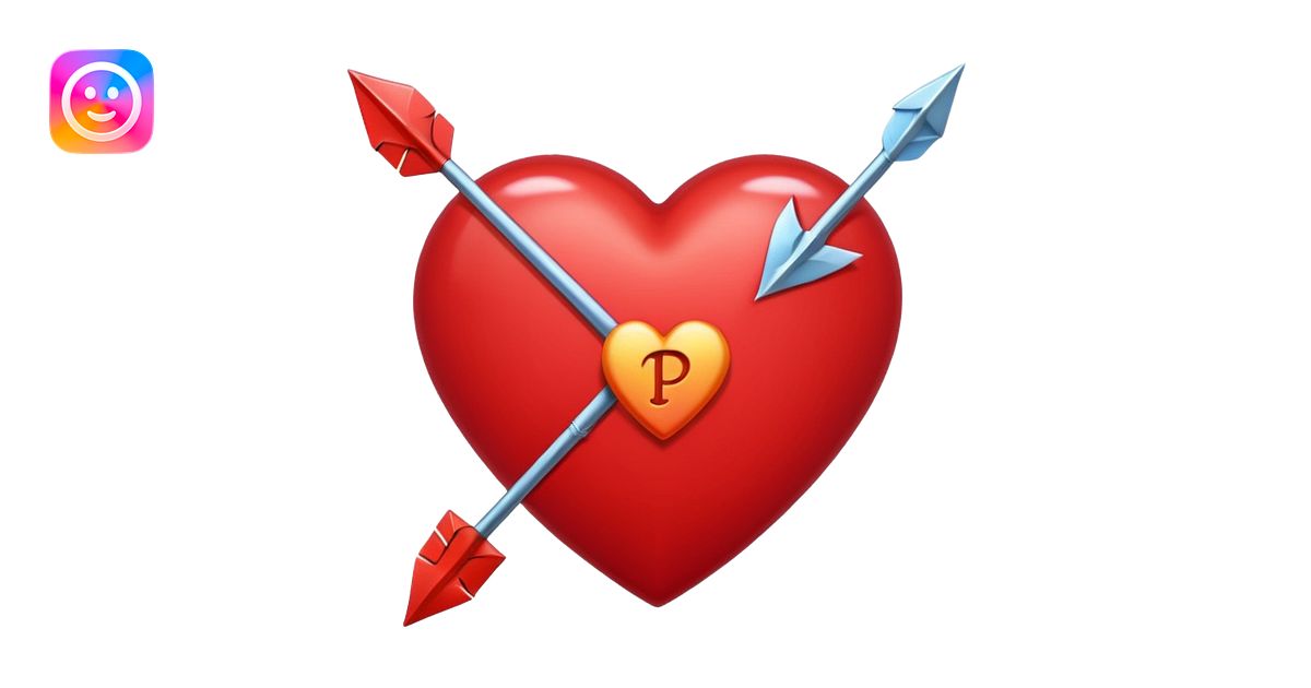 Un corazón con una flecha y una P emoji | AI Emoji Generator
