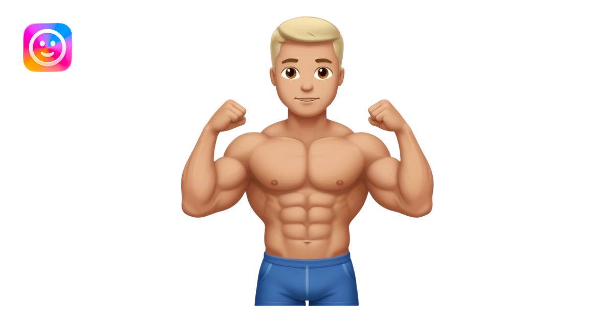 a white muscle man posing emoji | AI Emoji Generator