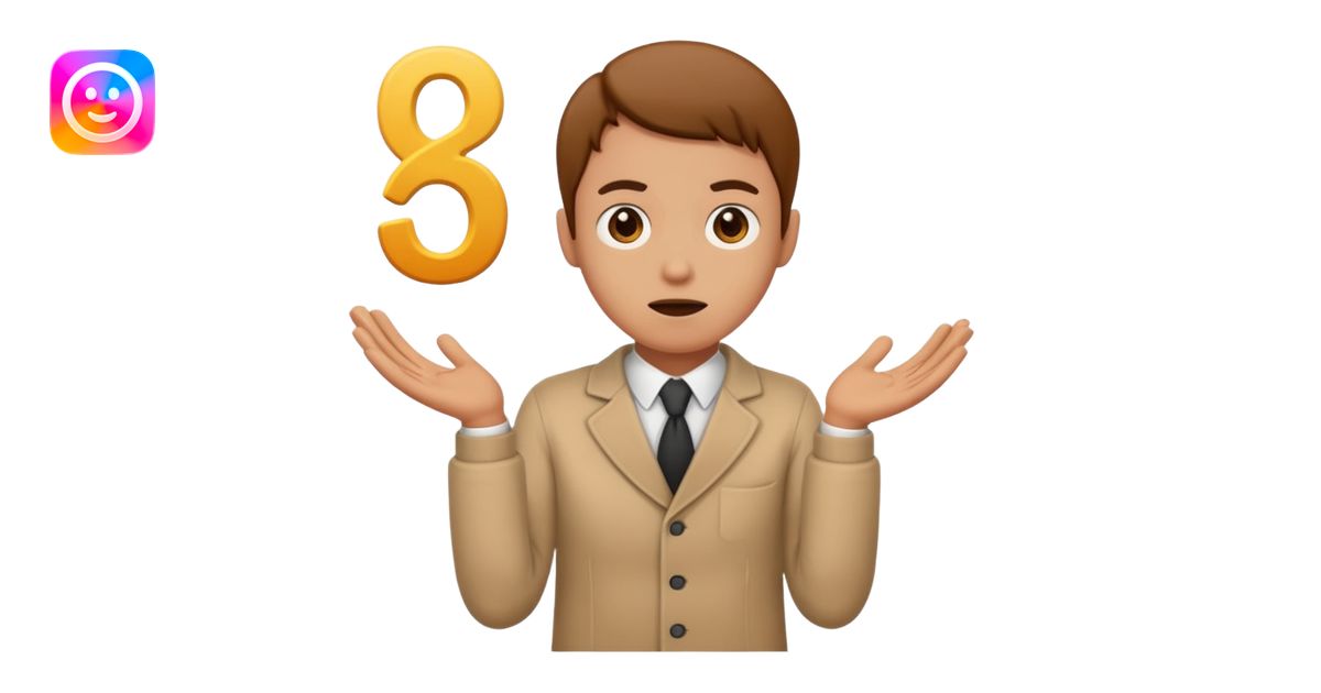 Person shrugging and holding the numbers 6 and 7 emoji | AI Emoji Generator
