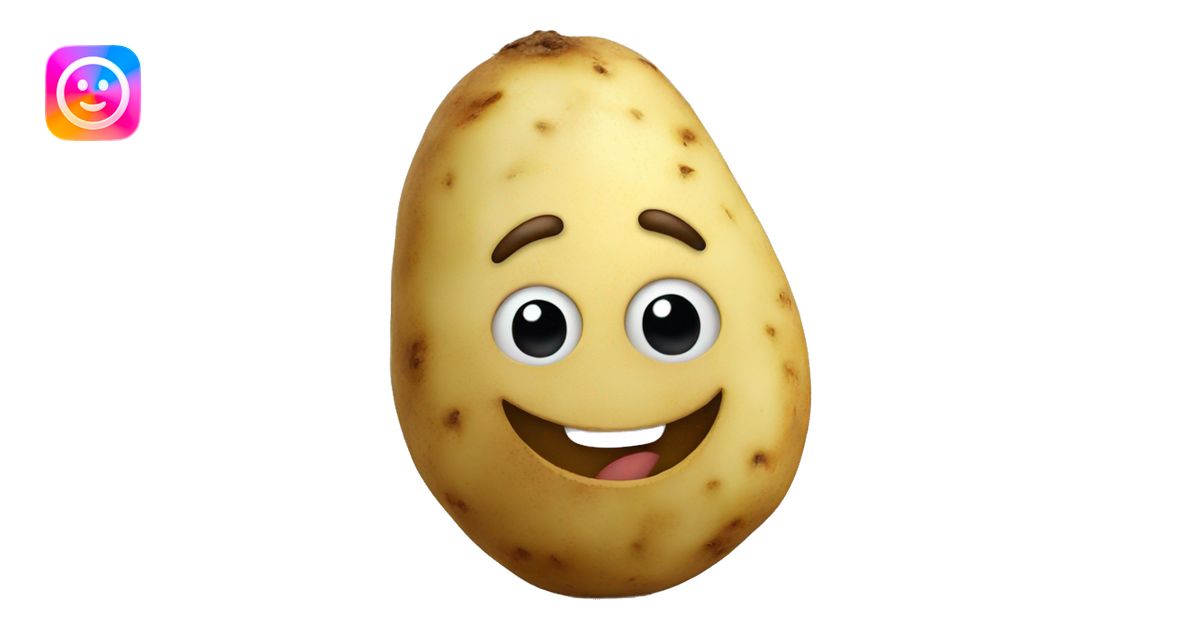 The potato has a happy smiley face emoji | AI Emoji Generator
