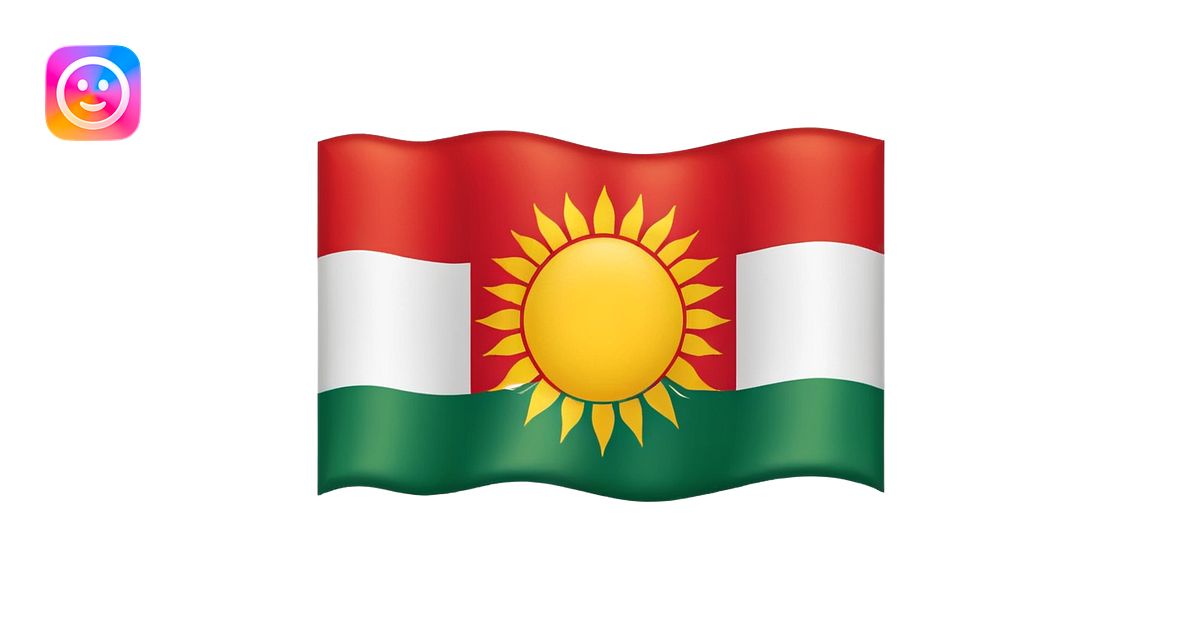 create a kurdishtan flag emoji. the shape of flag is like usual flag ...