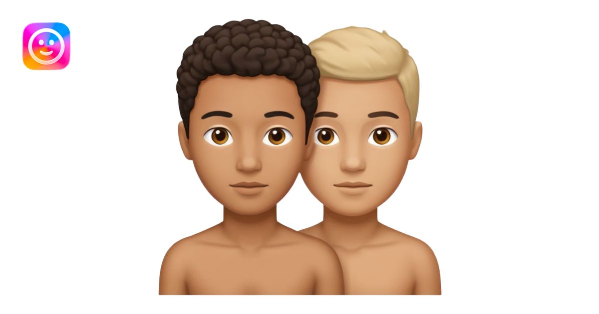 person with 2 heads 1 body different races emoji | AI Emoji Generator