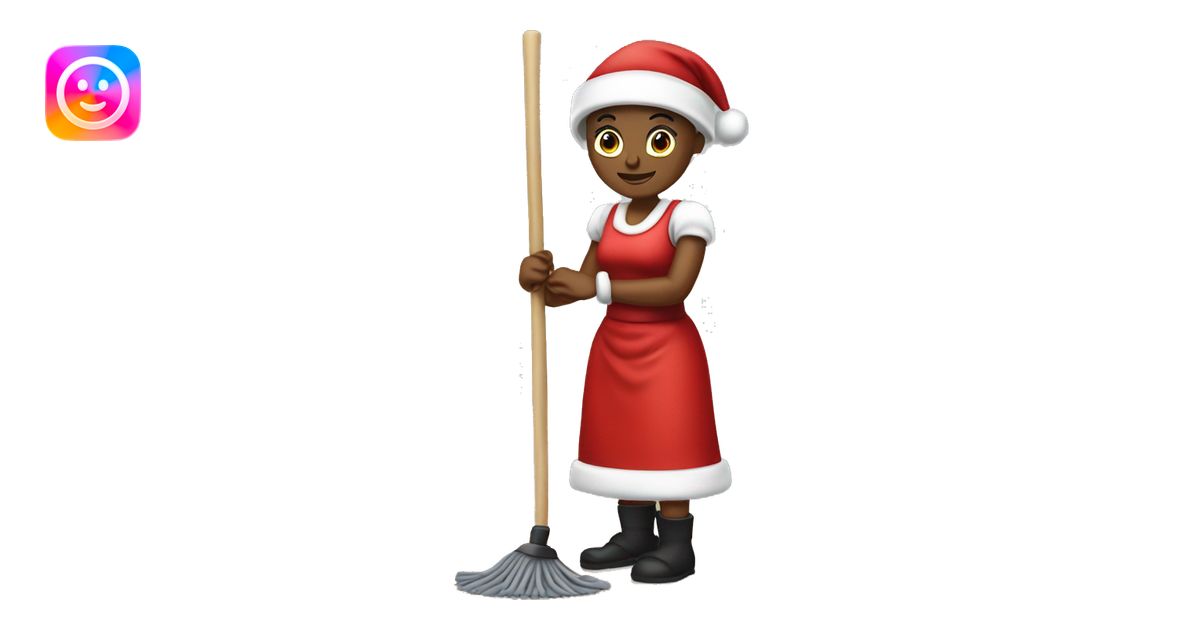 Create a black Mrs claus mopping emoji | AI Emoji Generator