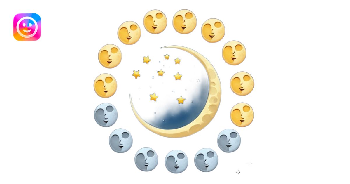 Moon Phases in a single picture emoji | AI Emoji Generator