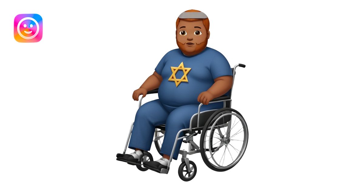 Obese Down syndrome black man with ginger hair in a wheelchair with a ...