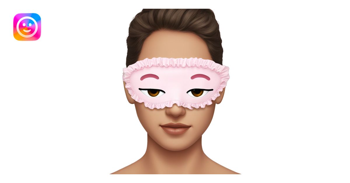 Light pink Frilly eye sleep mask emoji | AI Emoji Generator