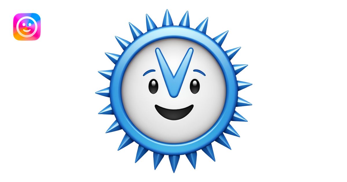 blue tick verification emoji Shape: Circular Edge: Zigzag / spiky ...