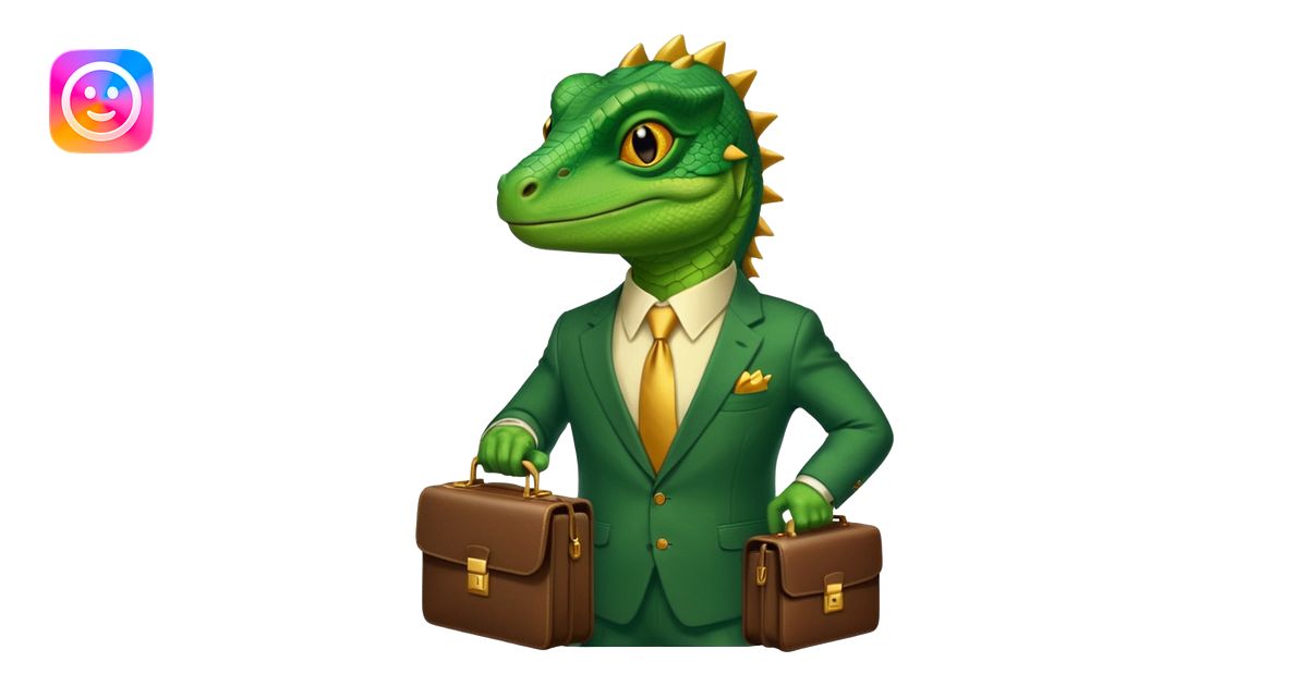 rich capitalist lizard king emoji | AI Emoji Generator