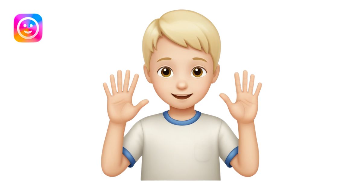 child counting on fingers, cheerful and educational emoji | AI Emoji ...
