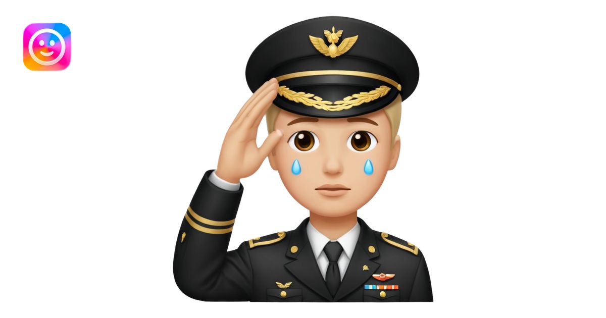 a combination of these two emojis: 🫡🥲 emoji | AI Emoji Generator