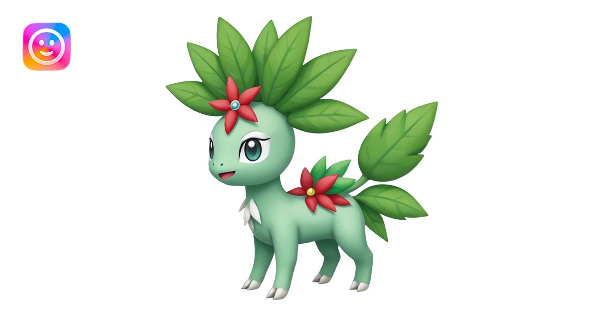 Mezprit-Shaymin-Ivysaur-Meloetta-Pokémon-fusion, full body emoji | AI ...