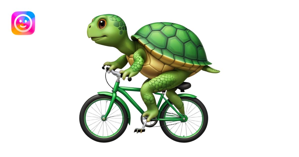 Turtle on a bike emoji | AI Emoji Generator