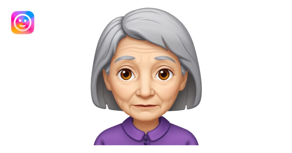 grey hair old woman emoji | AI Emoji Generator