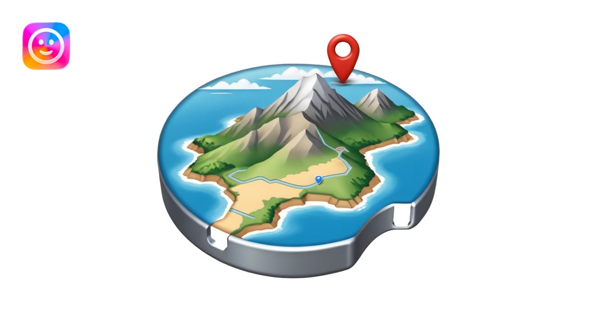 gps locater pin on west coast nz terrain map emoji | AI Emoji Generator
