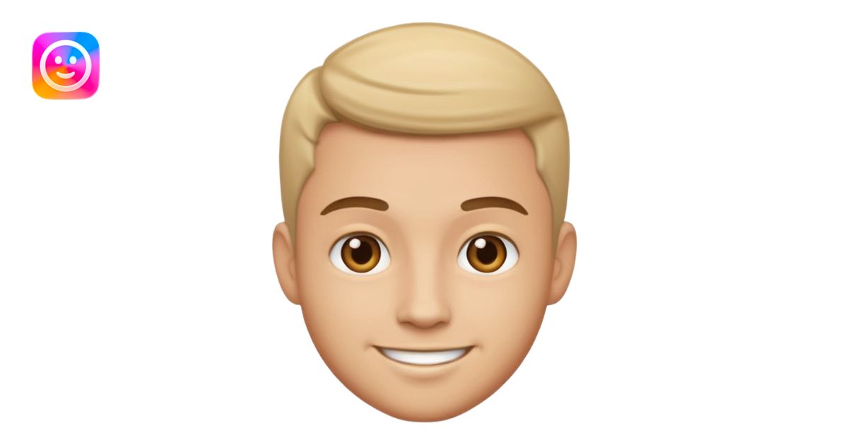 Handsome guy emoji like round IOS emoji more handsome emoji | AI Emoji ...