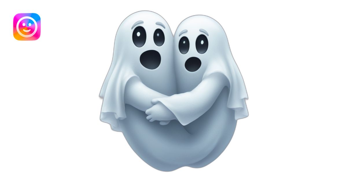 two ghosts hugs emoji | AI Emoji Generator
