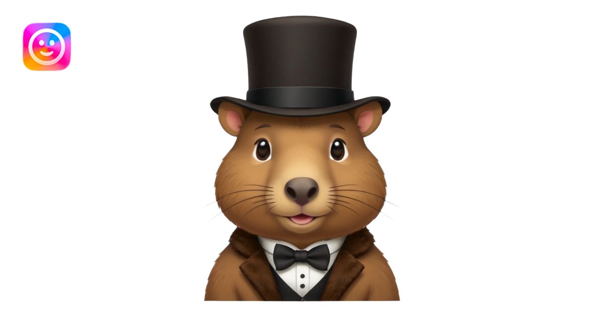 Capybara wearing a top hat emoji | AI Emoji Generator