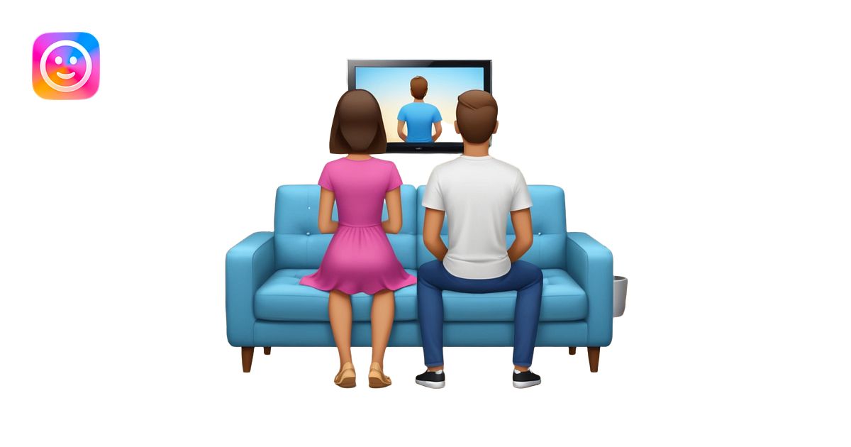 A man and a women photographed from behind, sitting on a sofa and ...