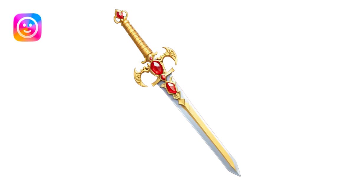 golden sword with red gem, simple emoji | AI Emoji Generator