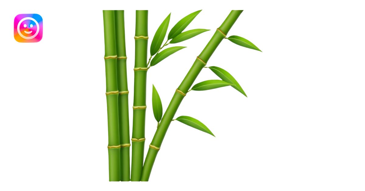 green bamboo stalks with leaves emoji | AI Emoji Generator