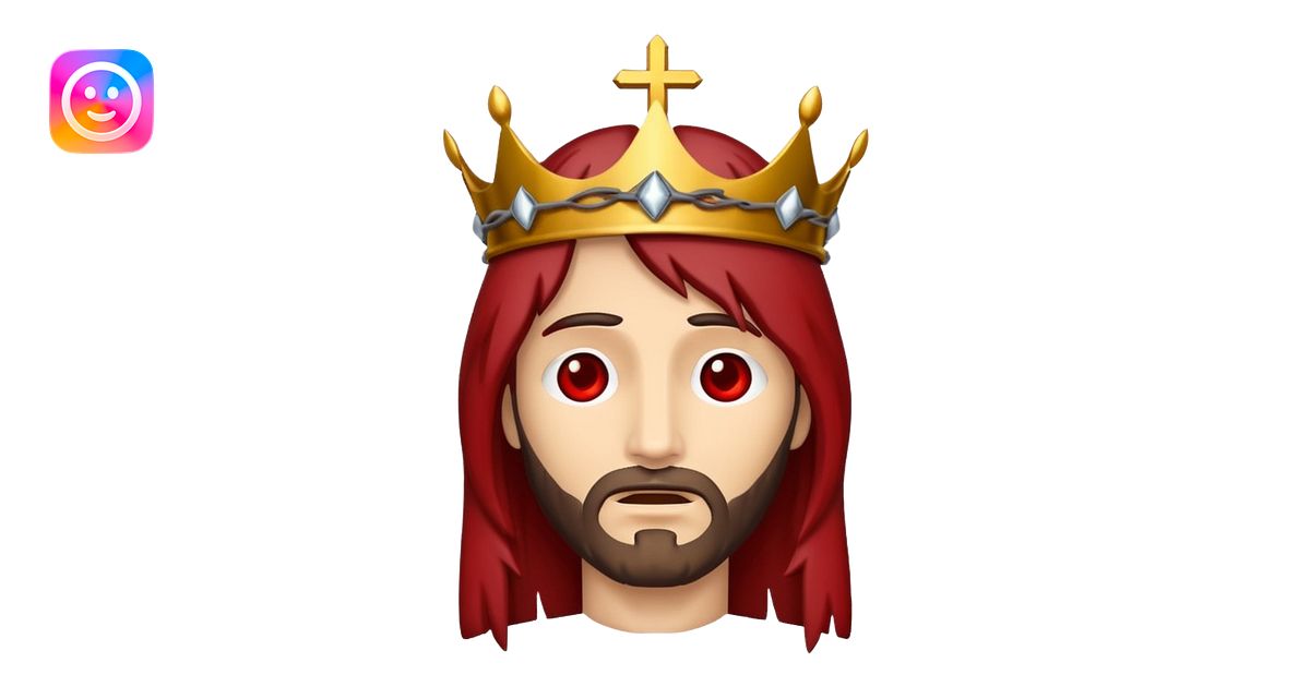 Christ on the cross with the crown of thorns and the blood on him emoji ...