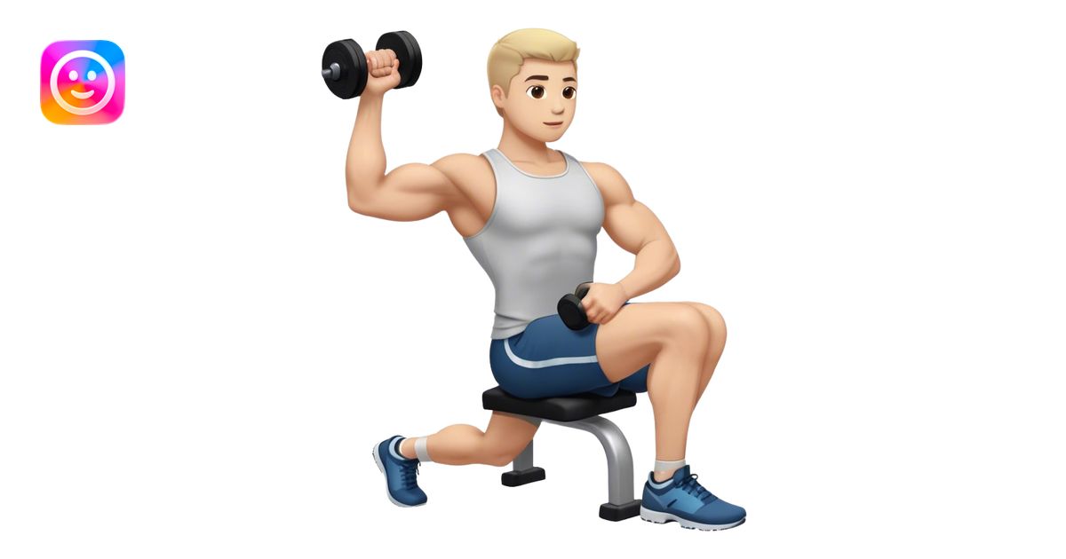 Seated Dumbbell Tricep Extension, 90-degree elbows emoji | AI Emoji ...