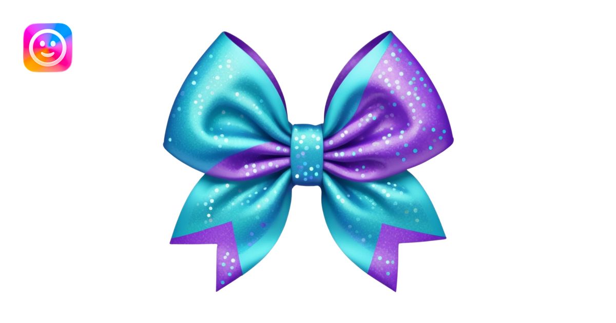 glitter purple and cian hair bow emoji | AI Emoji Generator