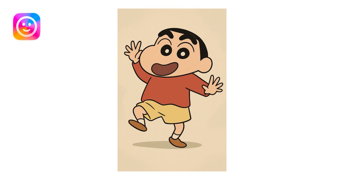 Shin Chan character, playful pose, cartoon style illustration | AI ...