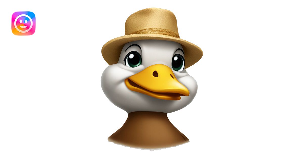 Pato com um chapéu emoji | AI Emoji Generator