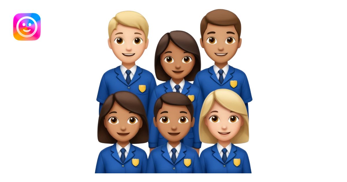 students in school uniforms emoji | AI Emoji Generator