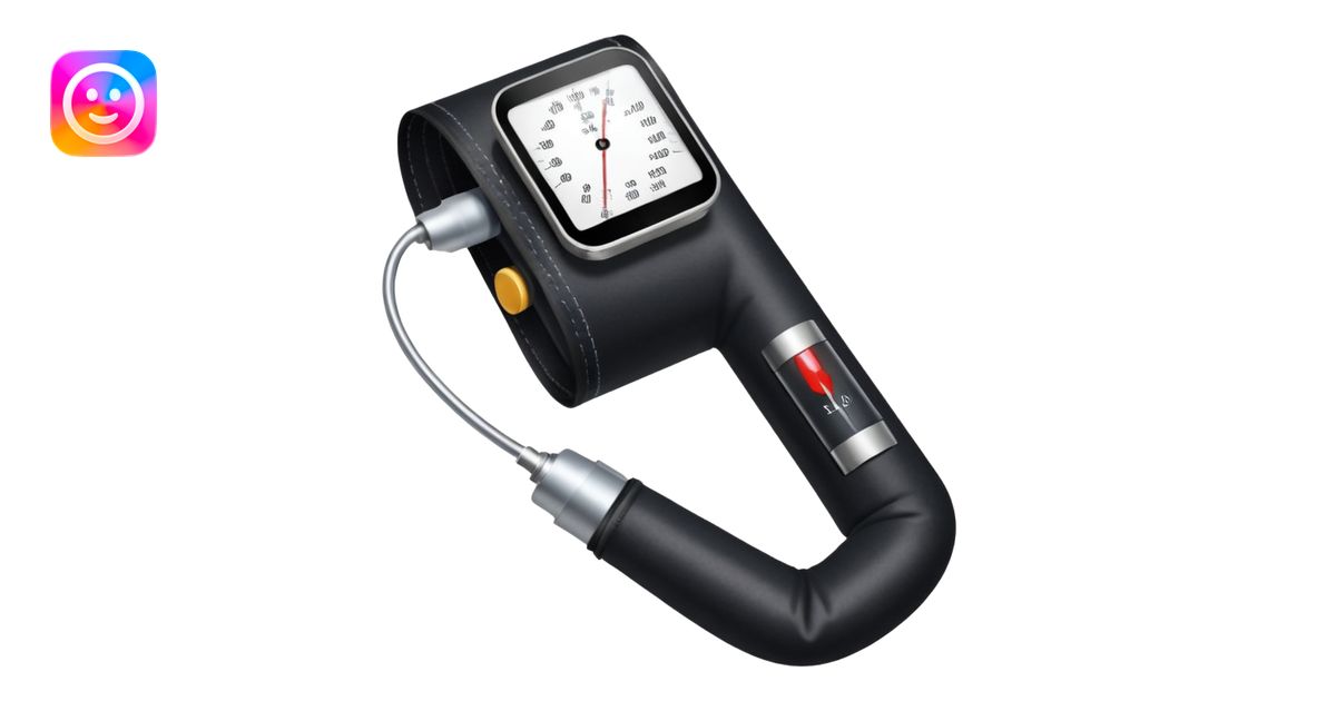 blood pressure cuff dial wrapped around upper arm emoji | AI Emoji ...