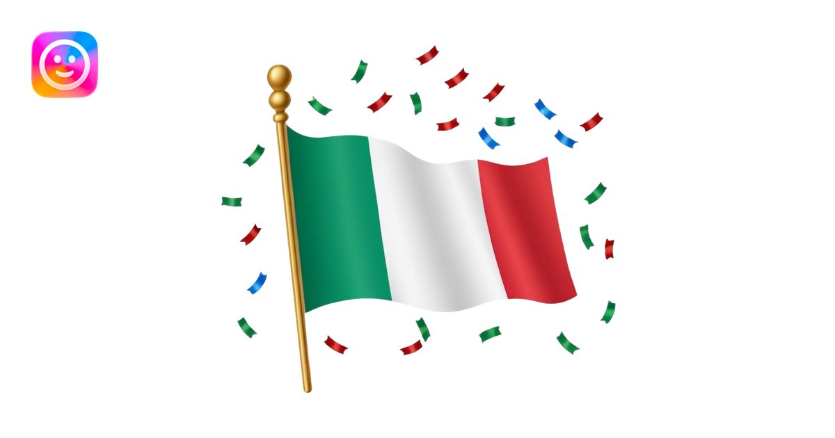 Italy flag with confetti emoji | AI Emoji Generator