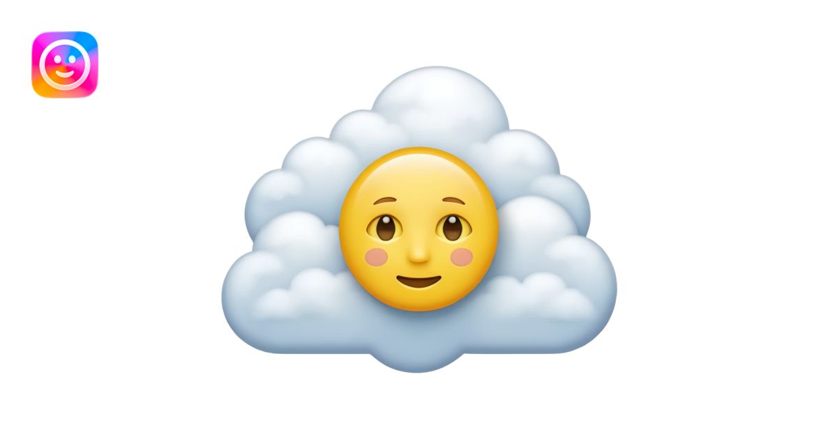 No mouth face in clouds a yellow circle emoji | AI Emoji Generator