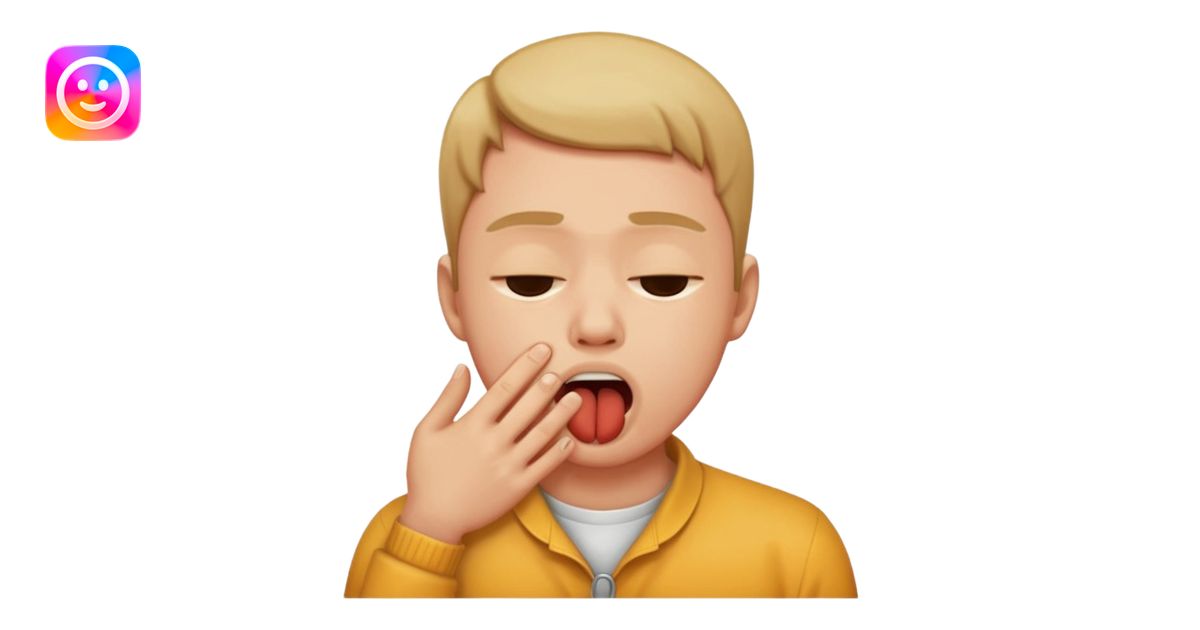 Person chocking themselves mouth closed emoji | AI Emoji Generator