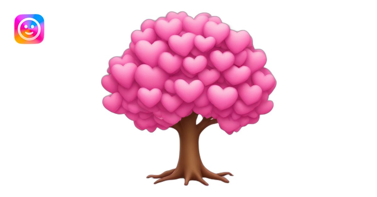 pink love tree emoji | AI Emoji Generator