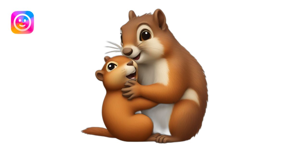 Squirrel hugs marmot emoji | AI Emoji Generator