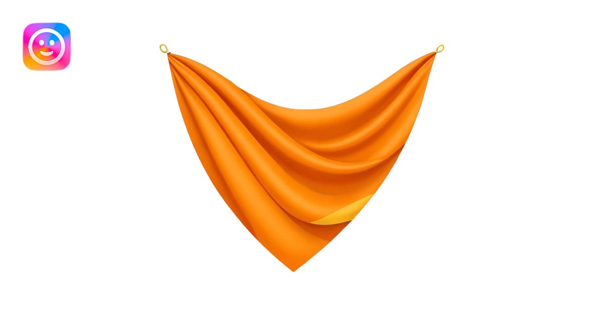 Orange triangle shaped wavy flag emoji | AI Emoji Generator