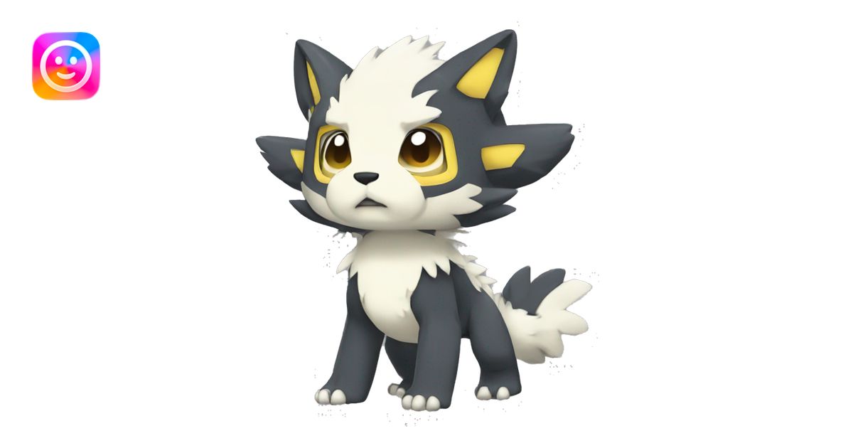 cute cool edgy Digimon-Fakemon-animal full body emoji | AI Emoji Generator