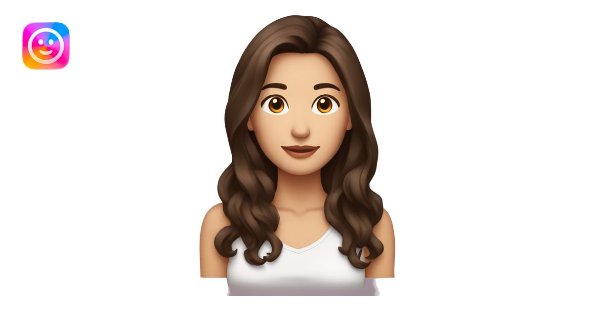 Brune cheveux brun long emoji | AI Emoji Generator