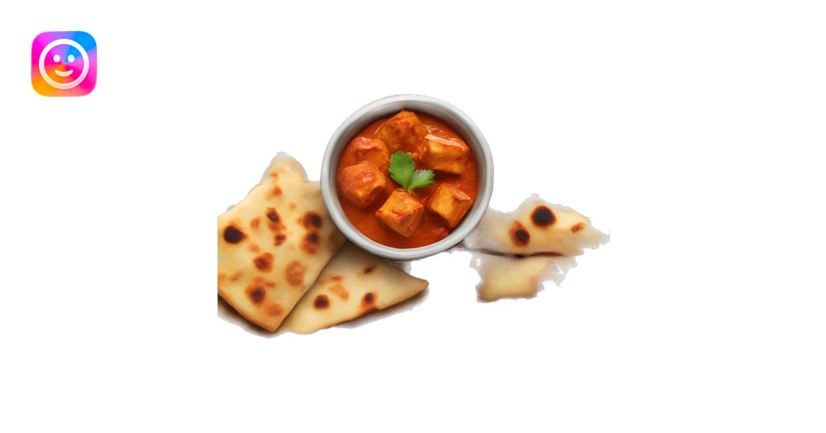 Paneer tikka masala with naan emoji | AI Emoji Generator