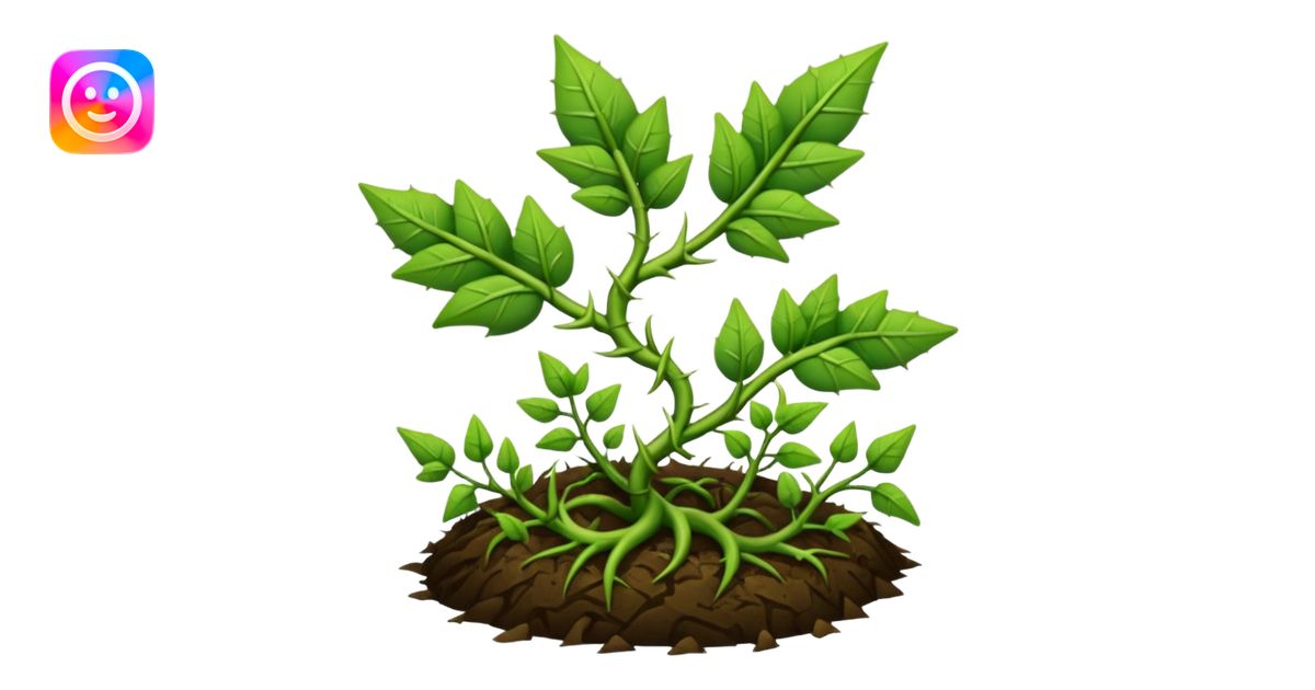 green vines with thorns sprouting from the ground emoji | AI Emoji ...
