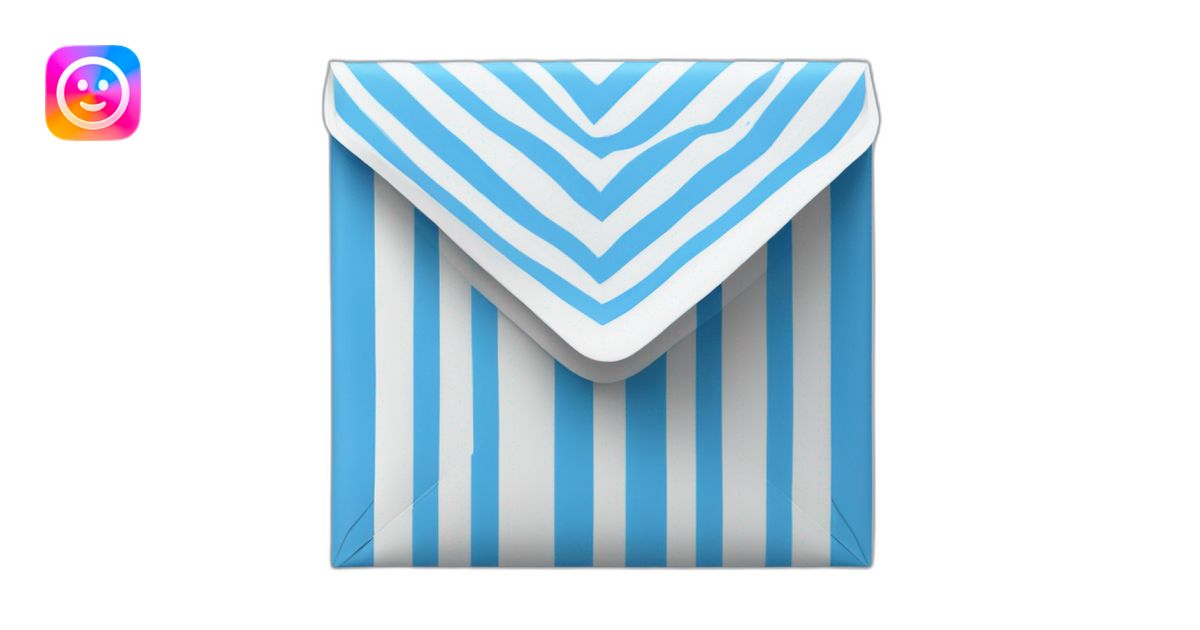 blue with white strips envelope emoji | AI Emoji Generator