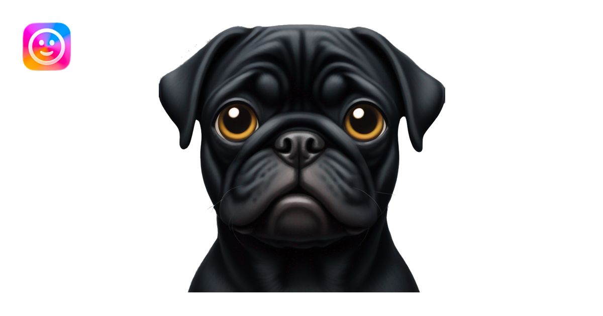 Black pug emoji | AI Emoji Generator