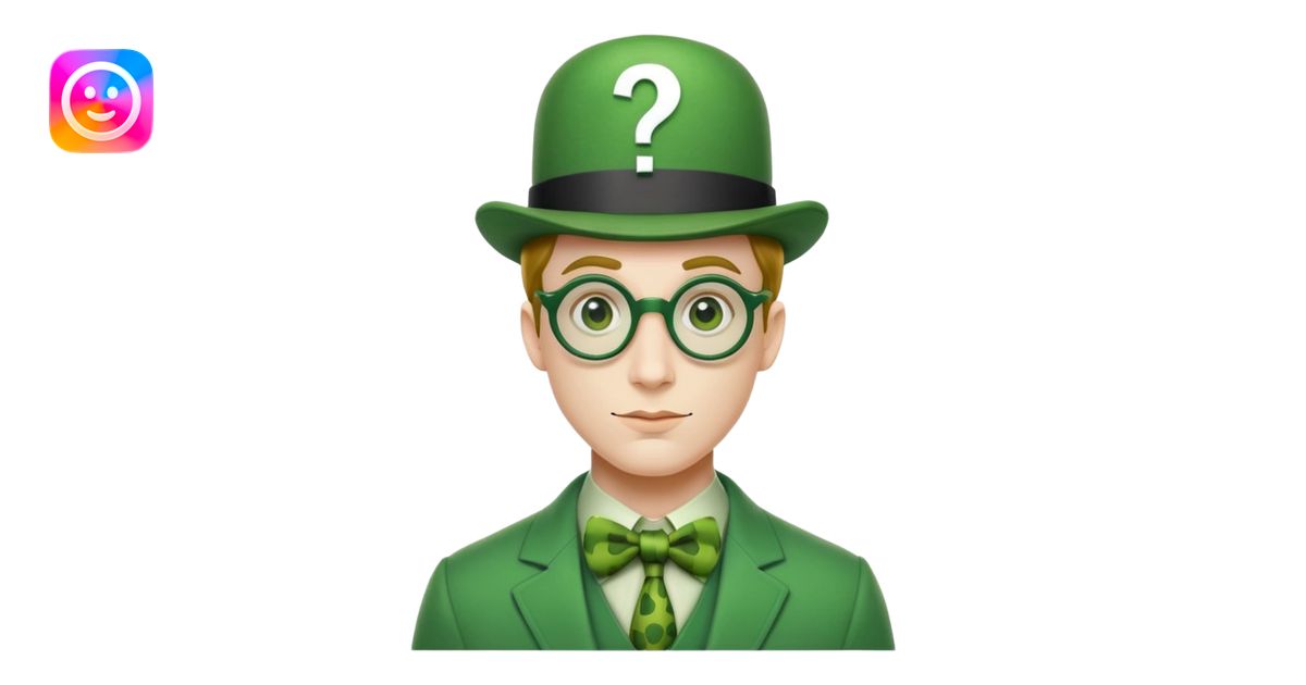 The Riddler villain from Batman with green suit, question mark symbols ...