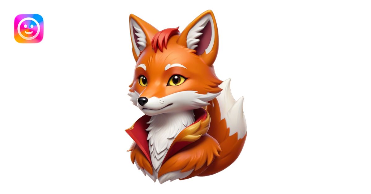 Cinematic Noble Fox Portrait Emoji, Poised and regal, with a lithe ...