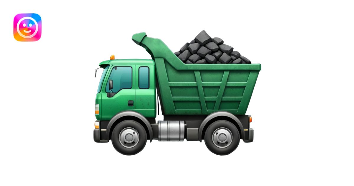 green truck with coal ore emoji | AI Emoji Generator