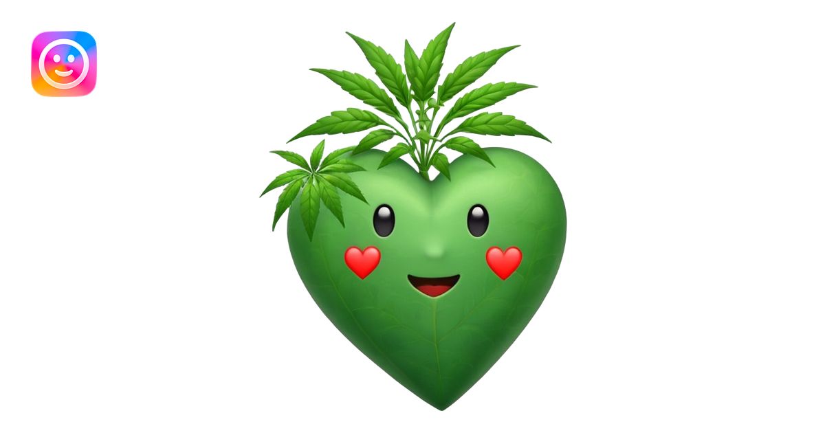 Animated weed heart emoji | AI Emoji Generator