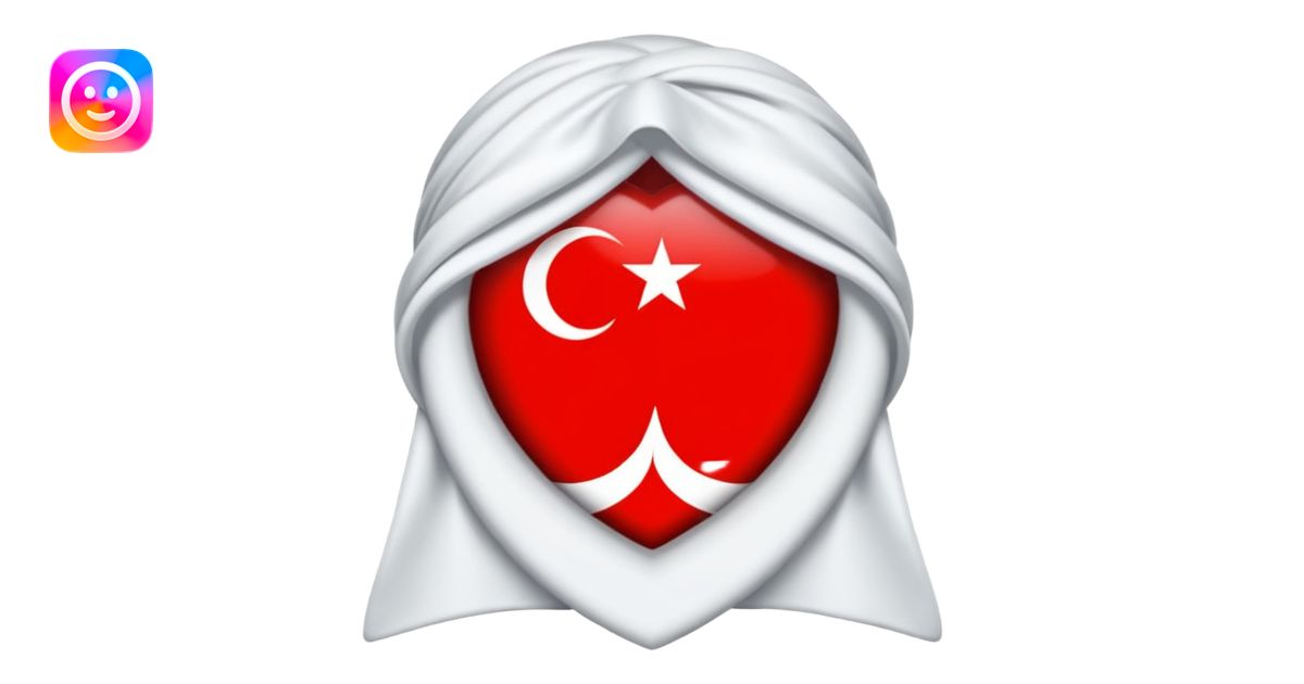Arka planı turkuaz olan normal bir Türk Bayrağı emoji | AI Emoji Generator