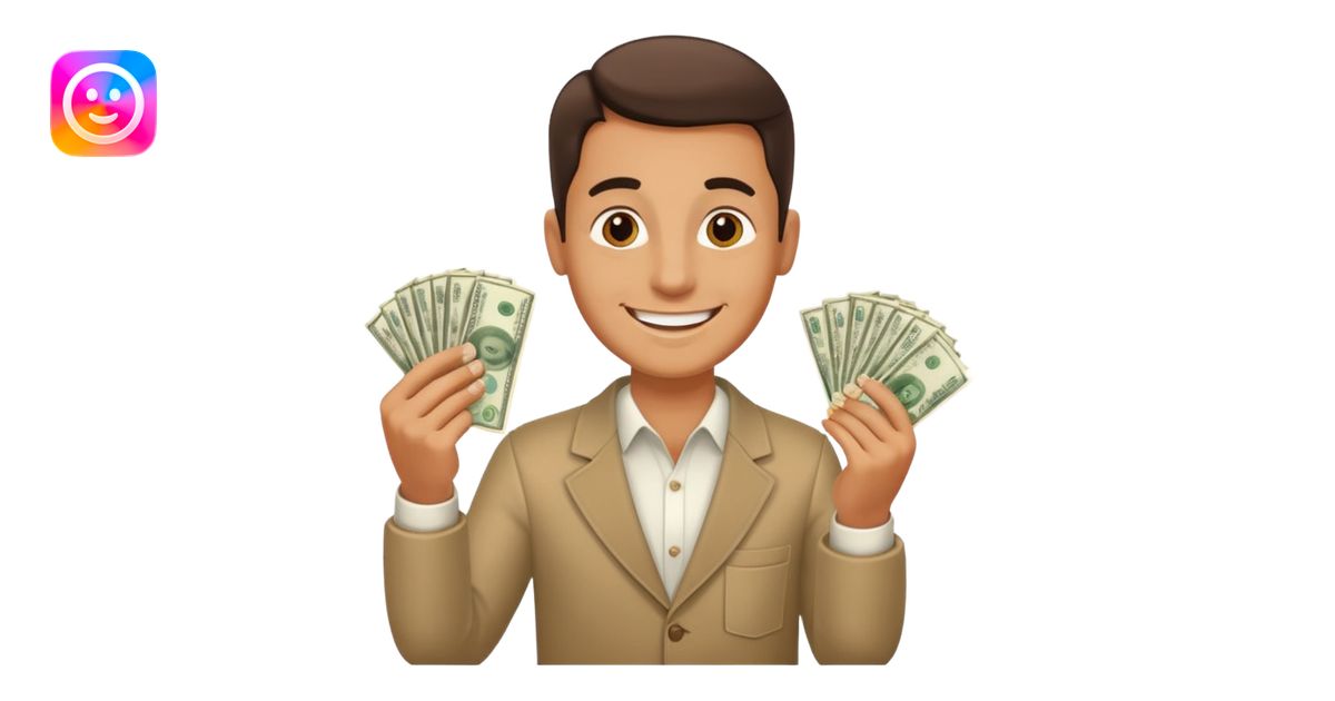 Man counting cash emoji | AI Emoji Generator