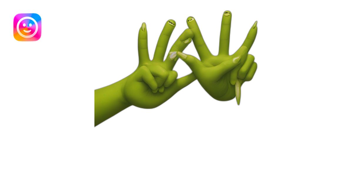 painting nail emoji with Shrek hands emoji | AI Emoji Generator